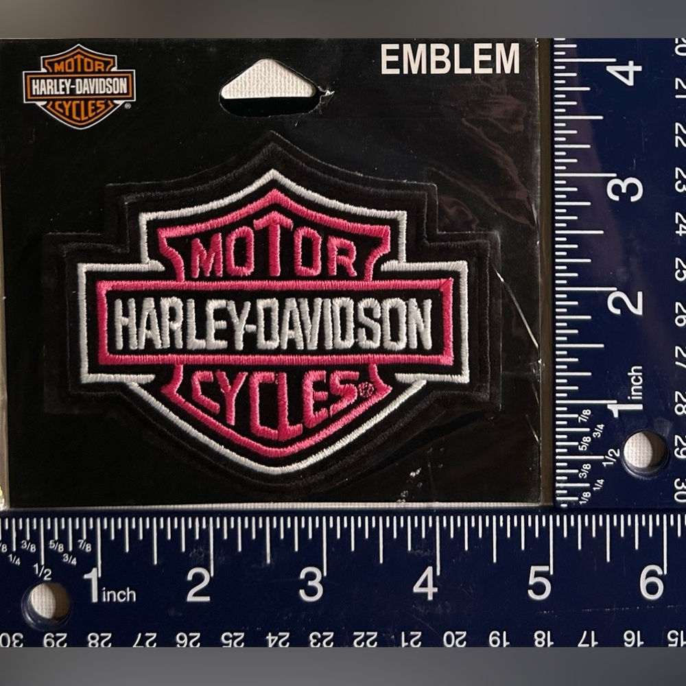 Authentic Vintage Harley-Davidson Pink Logo Patch / E… - Gem